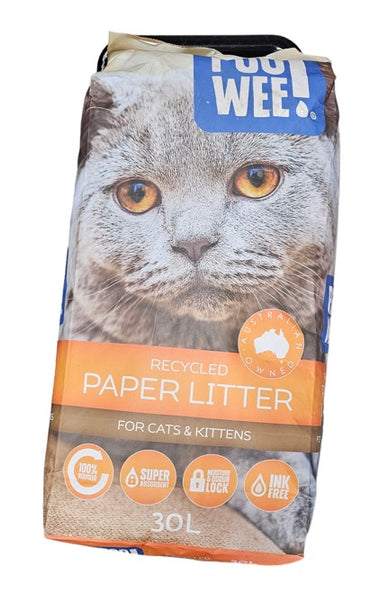 POOWEE RECYCLED PAPER LITTER 30L – Baba G's Farm